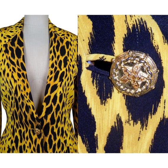 1992 Spring Runway Gianni Versace Leopard Silk Blazer - Gem