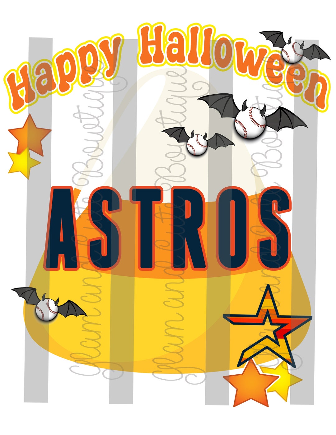 ASTROS Happy Halloween Candy Corn Baseball Sublimation File DTF File ...