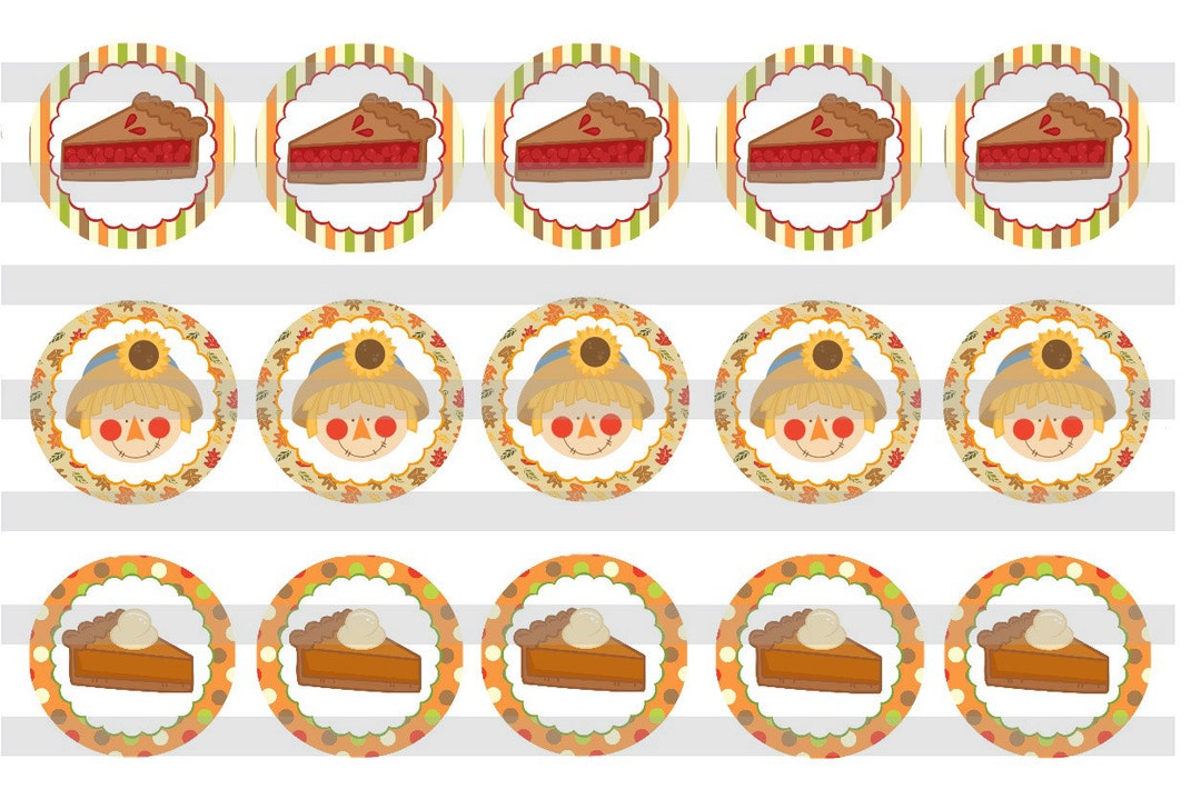 Thanksgiving Day Pies INSTANT DOWNLOAD Bottle Cap Images 4x6 Sheet 1 ...