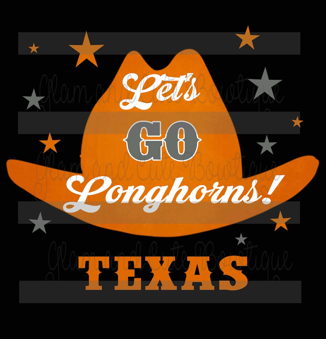 Let's Go Longhorns Cowboy Hat Sublimation File DTF File PNG Image - Etsy