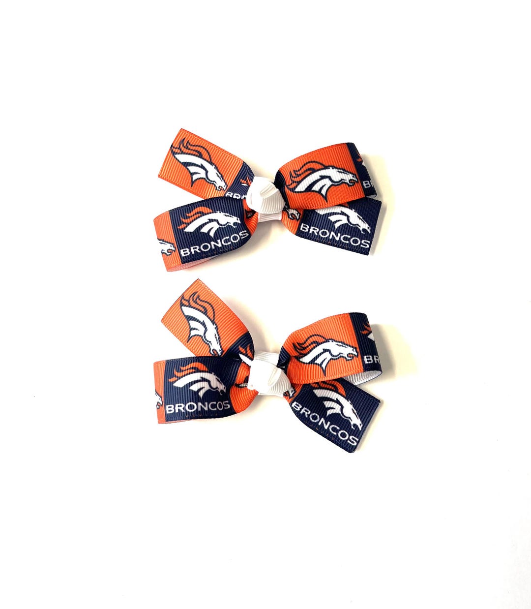 Denver Broncos Hair Bow Set of 2 Toddler Girls Denver Broncos Pig Tail ...