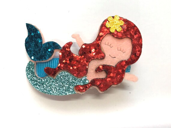 Girls Mermaid Hair Clip Blue Mermaid Hair Accessory Ariel | Etsy