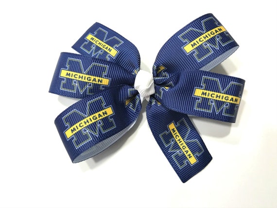 Girls Michigan Wolverines Hair Bow Michigan College Football | Etsy