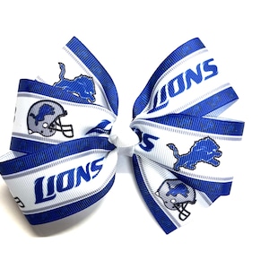 Girls Detroit Lions Hair Bow Detroit Lions 5" Football Hair Clip - Etsy