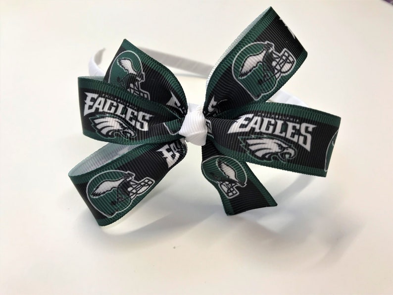 Philadelphia Eagles Headband Eagles Hair Bow Football NFL Hair - Etsy