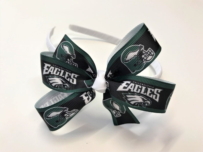 Philadelphia Eagles Headband Eagles Hair Bow Football NFL Hair - Etsy