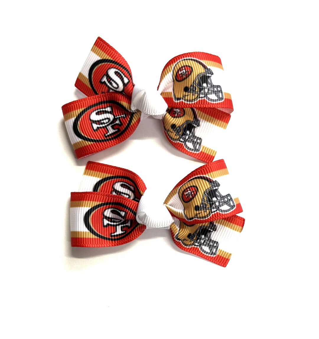 San Francisco 49ers Hair Bow Set of 2 Toddler Girls SF 49ers Pig Tail ...