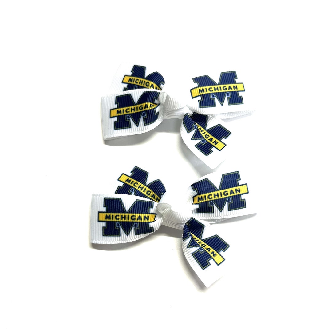 Michigan Toddler Pig Tail Hair Bows Girls Michigan Wolverines Set of 2 ...