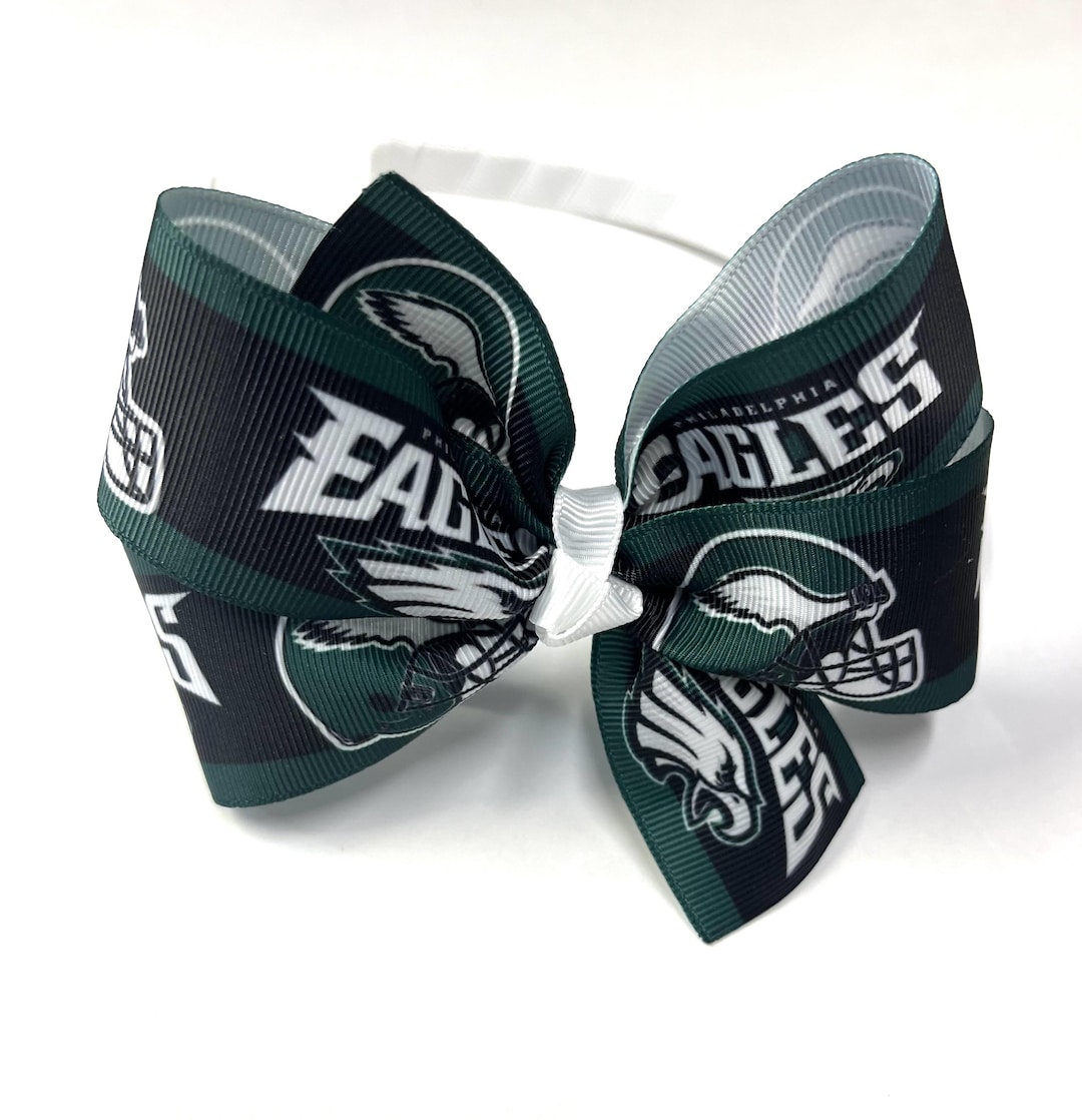 Philadelphia Eagles Headband Eagles 5" Hair Bow Girls Grosgrain ...