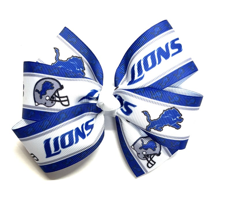 Girls Detroit Lions Hair Bow Detroit Lions 5" Football Hair Clip - Etsy
