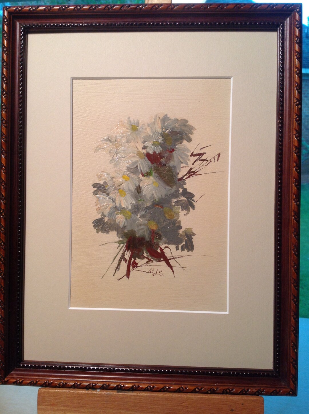 Floral Oil Painting on Paper by MJ Shaw Circa 1900 in NY - Etsy