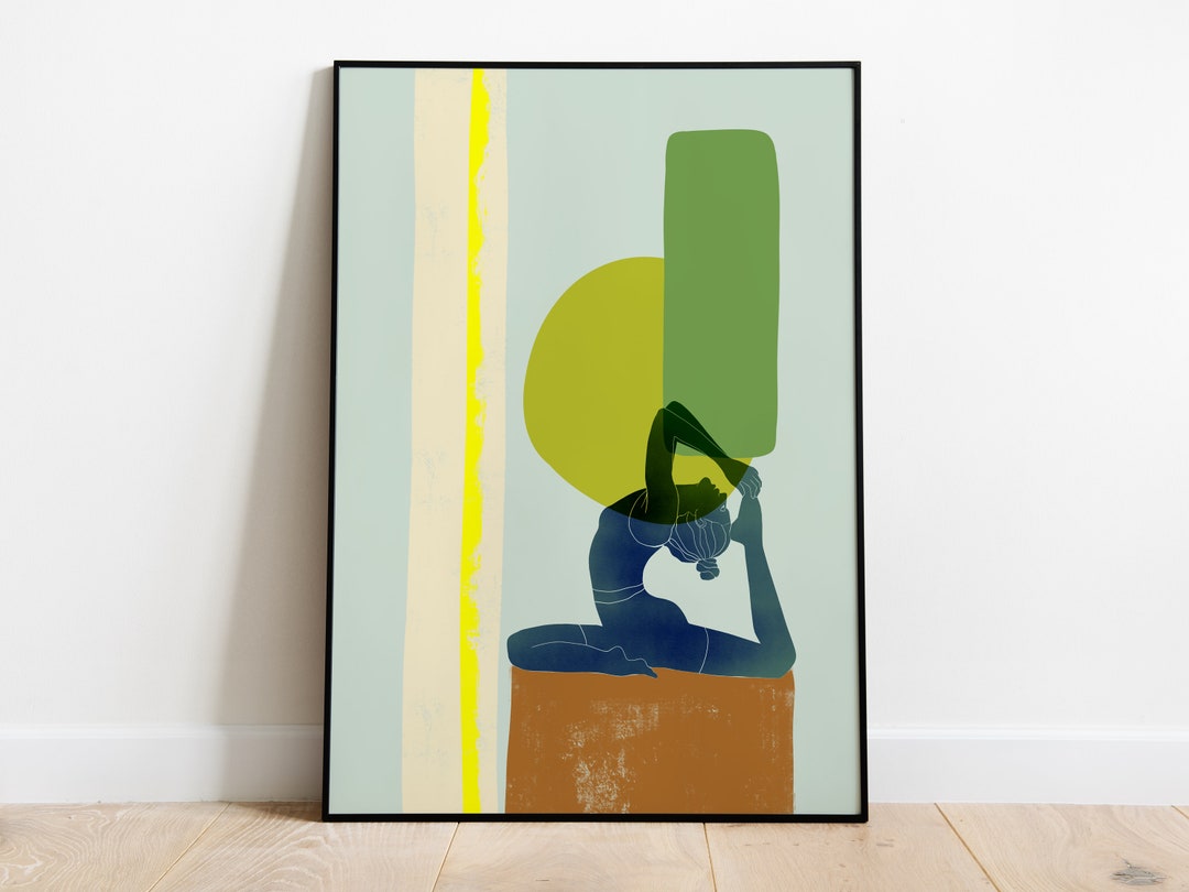 Pigeon Pose Poster Yoga Pose Printable Wall Art Digital Print Neutral ...