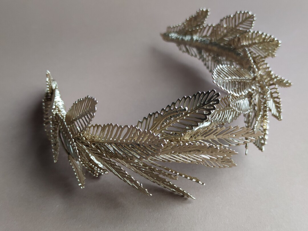 Gold Laurel Leaf Crown, Greek Goddess Bridal Headpiece, Boho Wedding ...