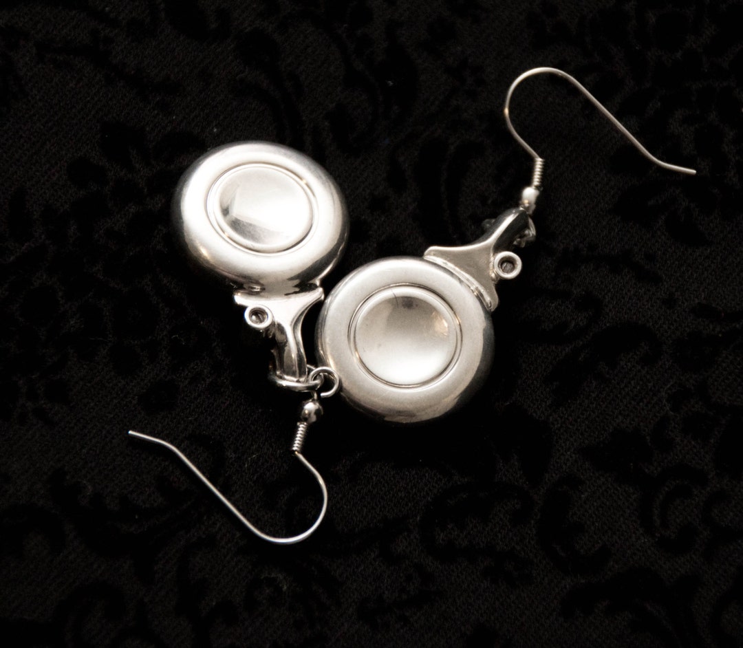 Sterling Silver Flute Key Earrings - Etsy