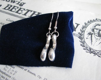 Sterling Silver Flute Key Earrings - Etsy