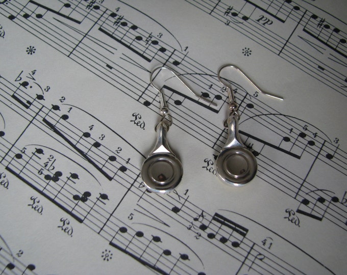 Sterling Silver Flute Key Earrings - Etsy
