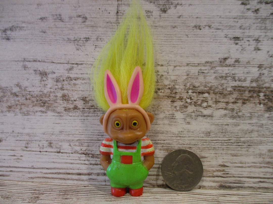 Miniature Troll Easter Bunny: Vintage, Doll, Russ, Toy, Collectible ...