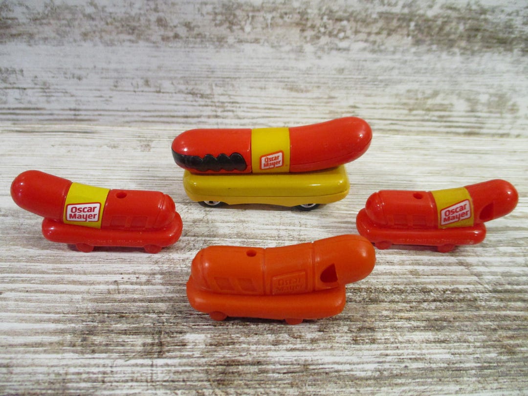 4 Vintage Oscar Mayer Wienermobile Toys Hot Wheels Whistle Collectible ...
