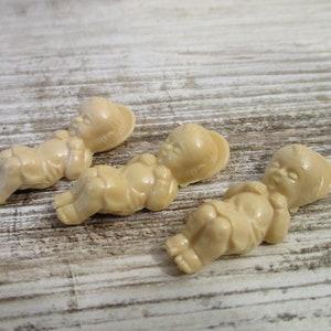 3 Vintage Miniature Baby Jesus Crib Nativity Figure Plastic Christmas ...