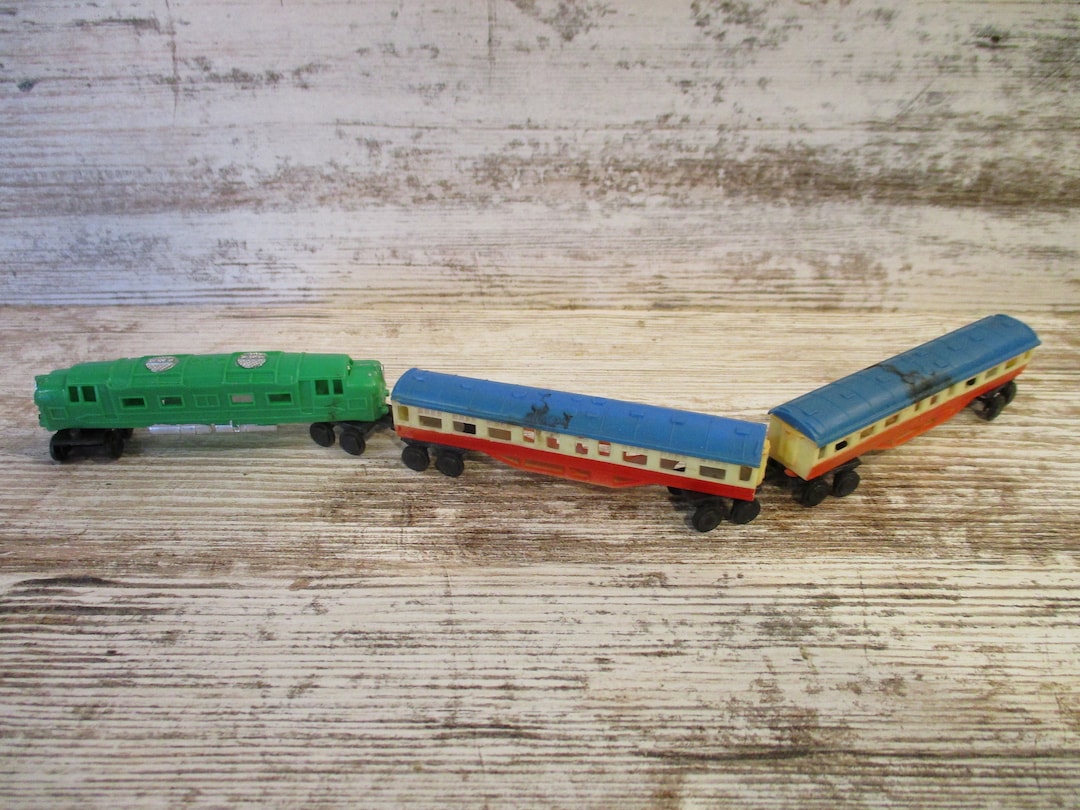 Vintage Miniature Train Set Celluloid Plastic Toy Doll House Hong Kong ...