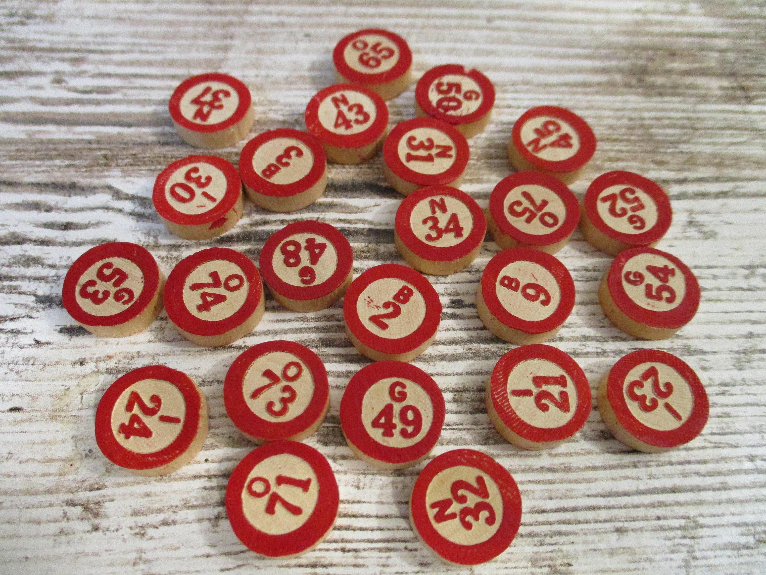 Red Bingo Chips Number