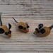 3 Micro Miniature Wood Mice Mouse Leather Ear Tail Animal Figure ...