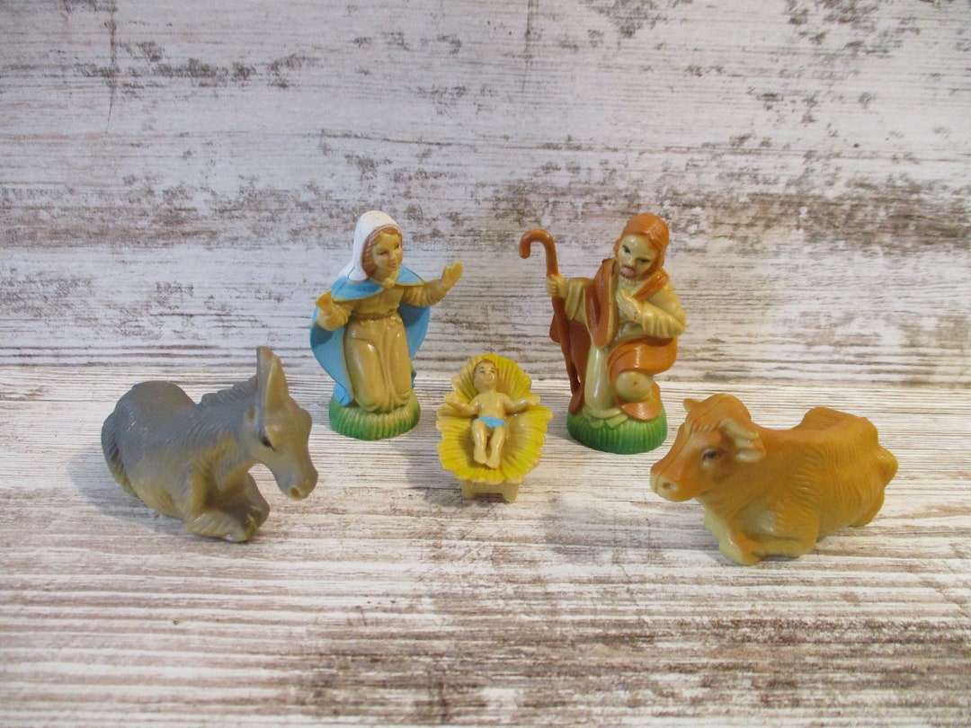 Nativity Figures Baby Jesus Vintage Christmas Miniatures Plastic Hong ...