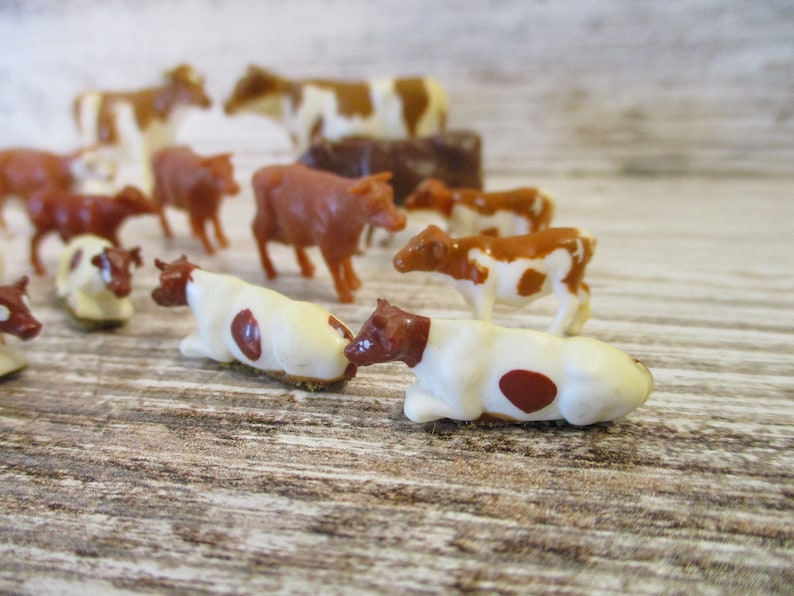 Miniature Cow Figures, Vintage, Plastic: Farm Animal, Diorama, Craft ...