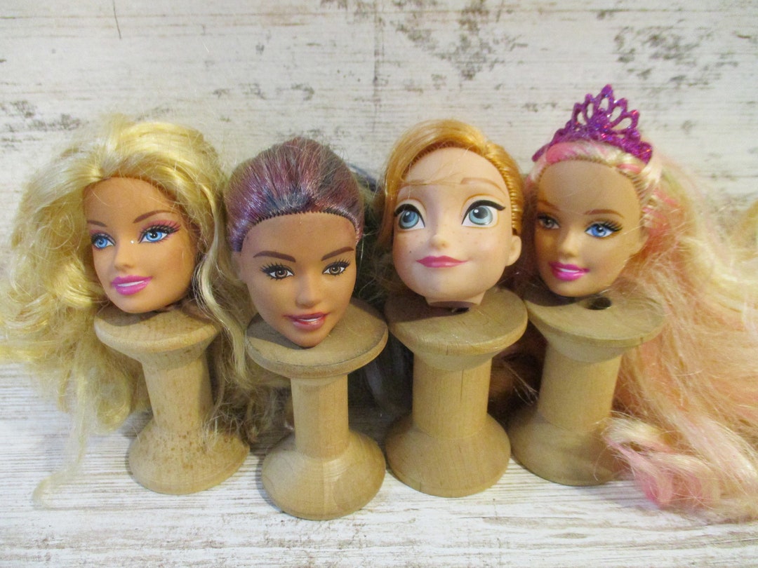 Creepy Barbie Doll Heads Lot, OOAK Mixed Media Assemblage - Craft ...