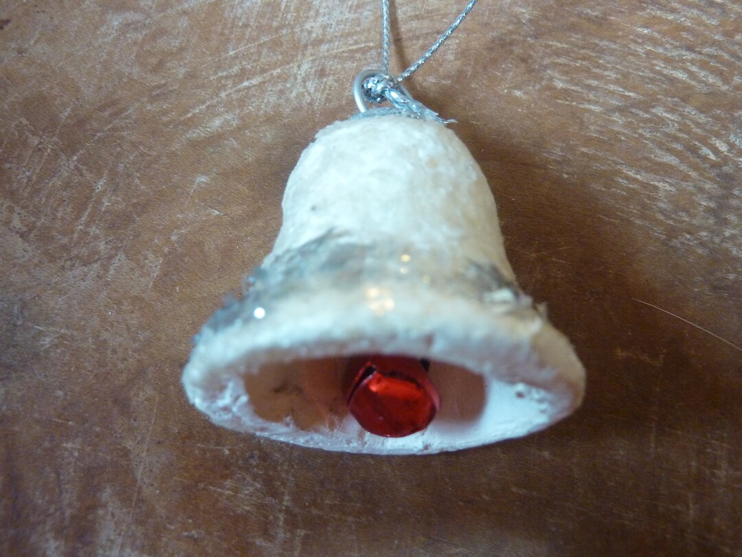 Vintage Christmas Bell Mid Century Plaster Liberty Ornament Miniature ...