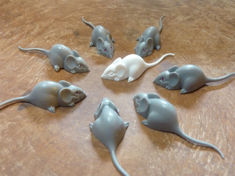 8 Miniature Mice Mouse Plastic Animal Terrarium Animal West | Etsy