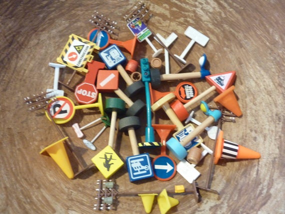 Miniature Construction Road Signs