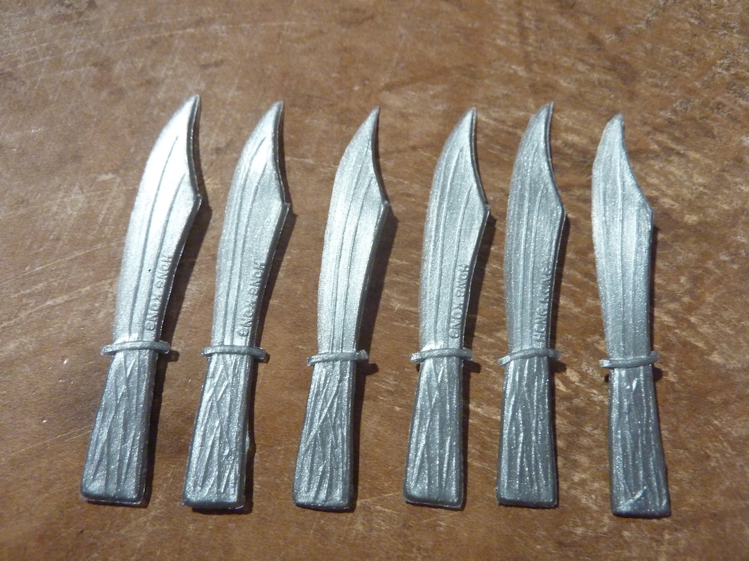 12 Miniature Sword Knife Machete Chopper Weapons Action Figure War ...