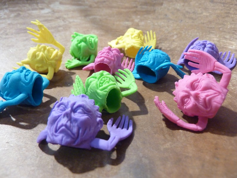 8 Monster Head Miniature Gumball Capsule Novelty Finger Puppet | Etsy