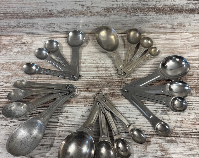 Vintage Aluminum Measuring Spoons Set: Farmhouse Kitchen Decor - Etsy