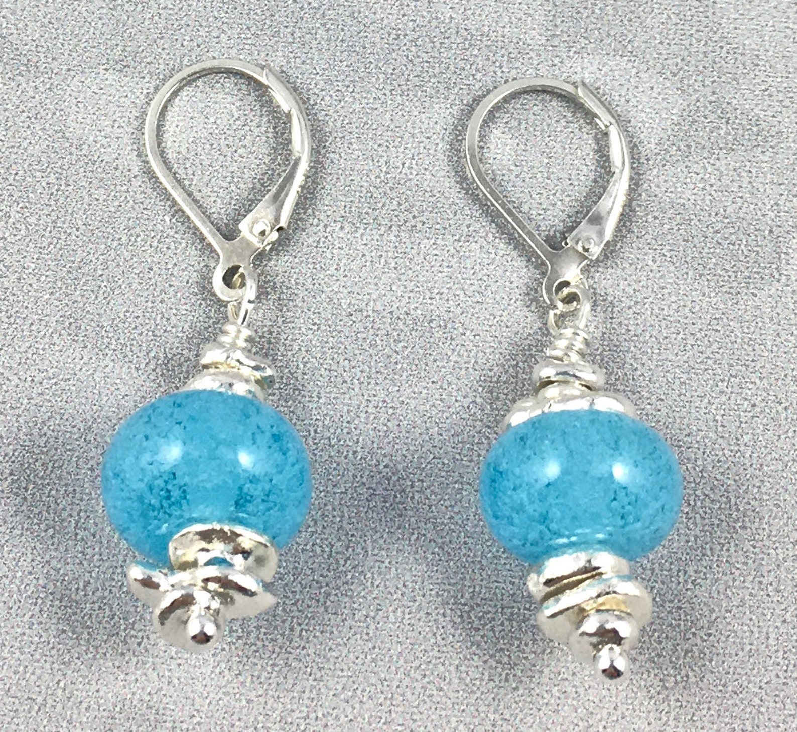 SPA DAY Artisan Lampwork Aqua Tiny Bubbles Sterling Silver - Etsy