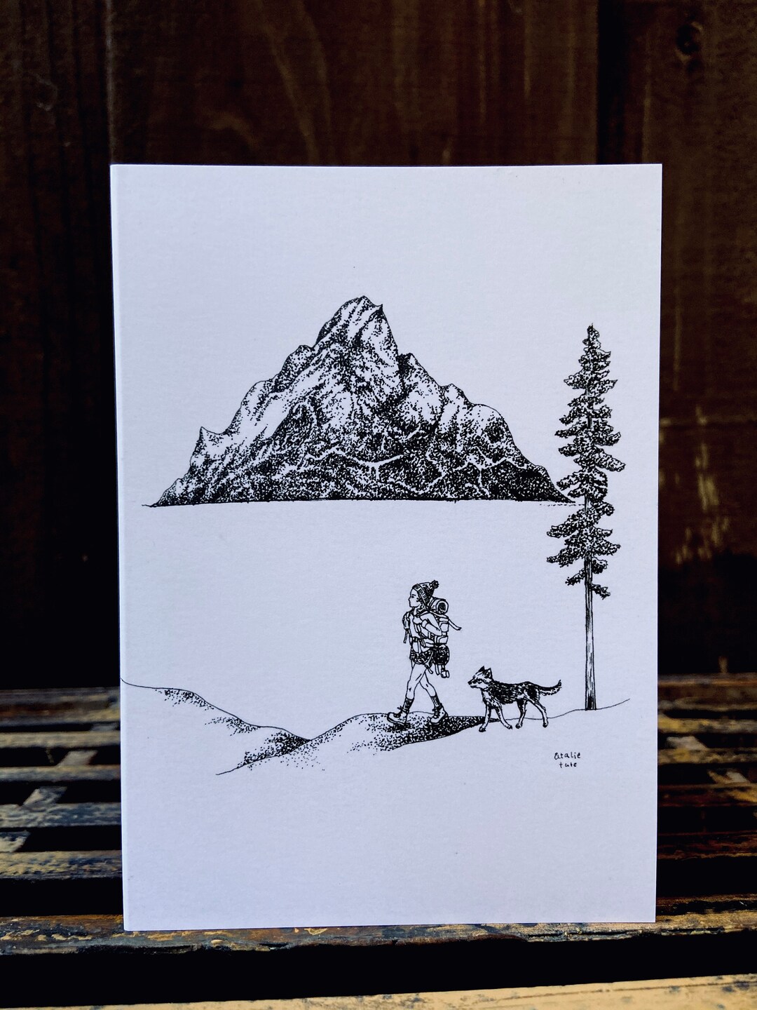 Hiking With Dogs Greeting Card - Etsy