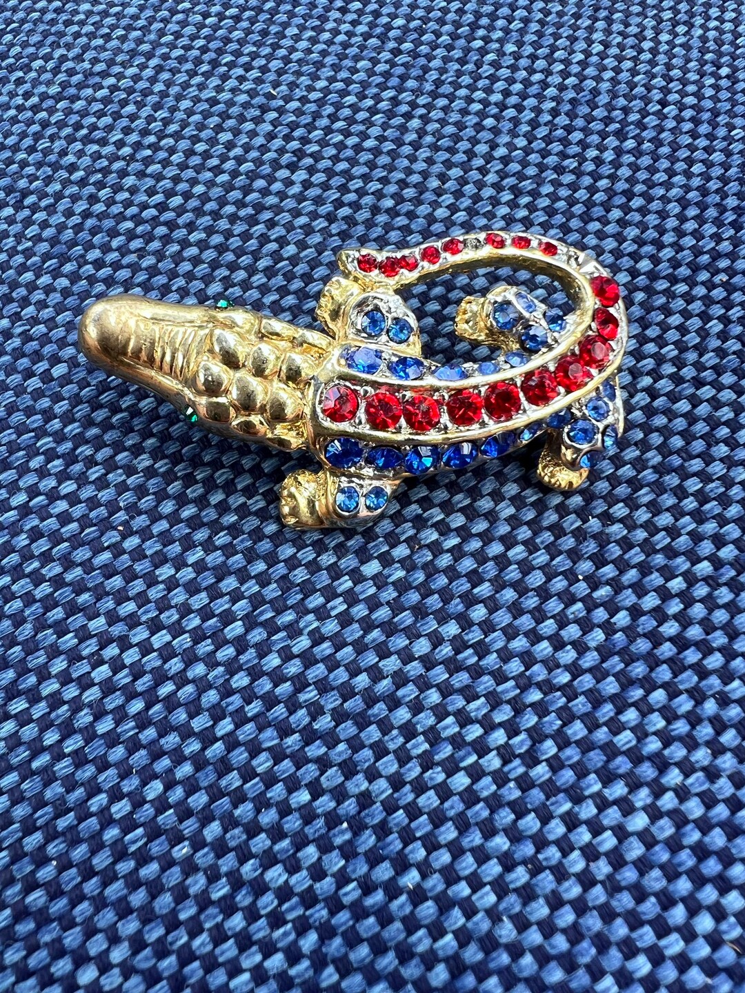 Gator Brooch Pin With Sparkles Blue and Orange - Etsy