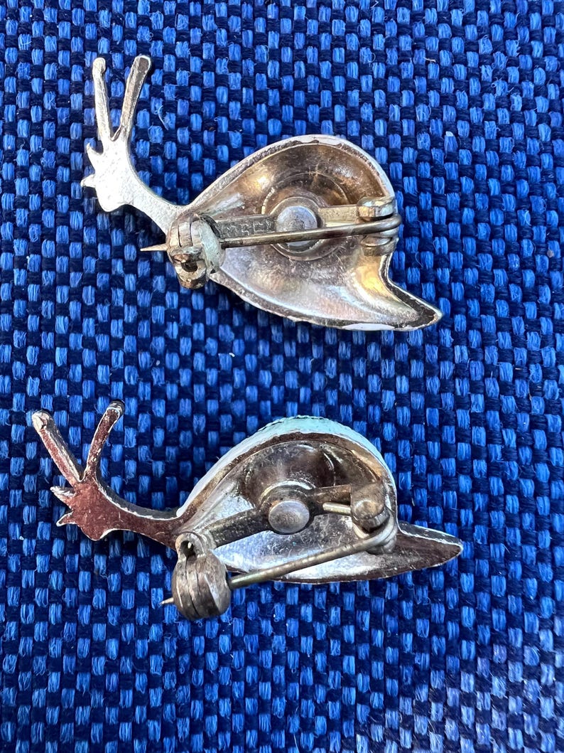 Vintage Enamel Snail Pin Brooch Set - Etsy