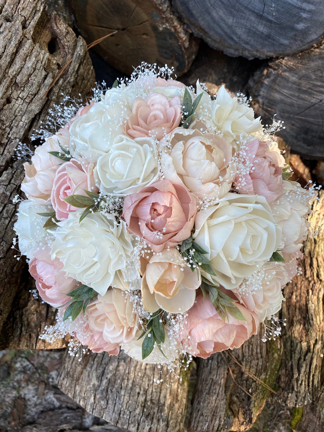 Wedding Bouquet Dusty Pink Blush Sola Sola Bouquet Bridal Bouquet Dusty ...