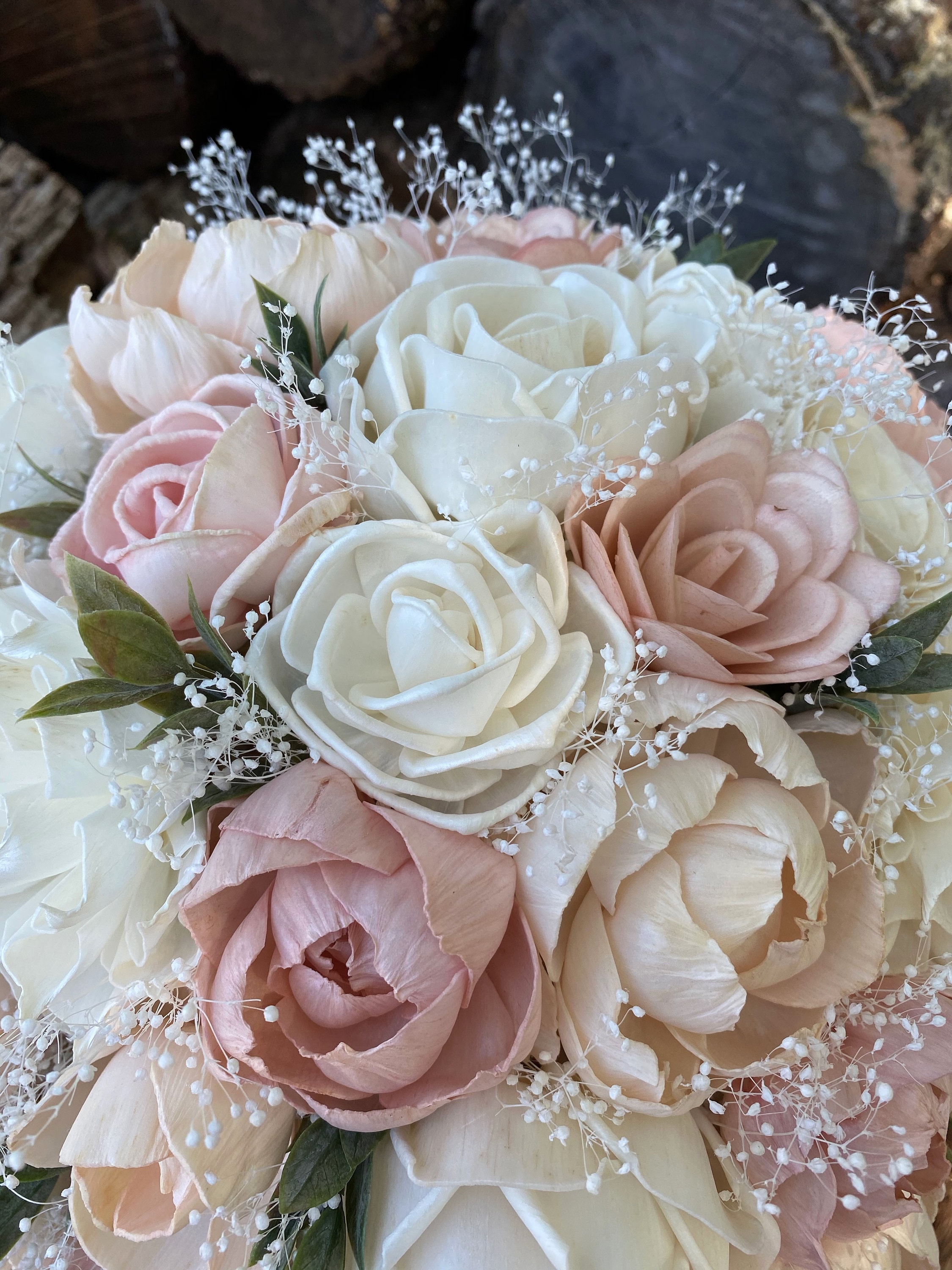 Wedding Bouquet Dusty Pink Blush Sola Sola Bouquet Bridal - Etsy