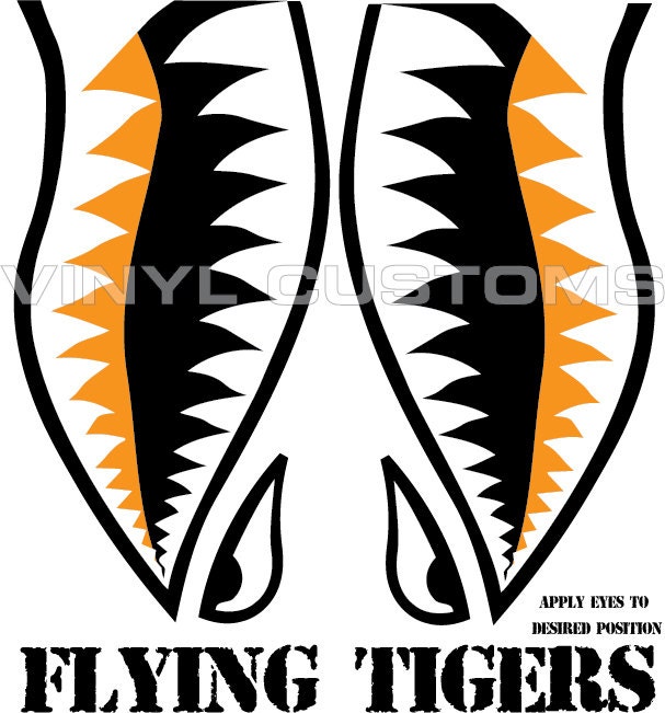 Flying Tigers Vinyl Decal Sticker Shark Teeth Hobby Orange - Etsy
