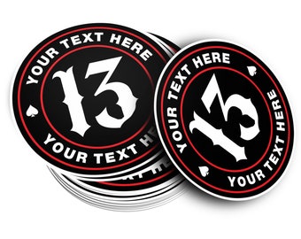 Custom Logo Vinyl Decal Sticker Lucky Number 13 Spade Your | Etsy