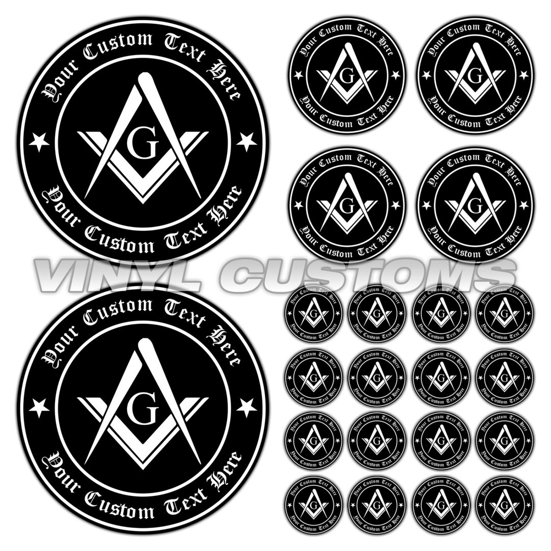 Masonic Vinyl Decal Sticker Freemason Emblems Set Old English - Etsy