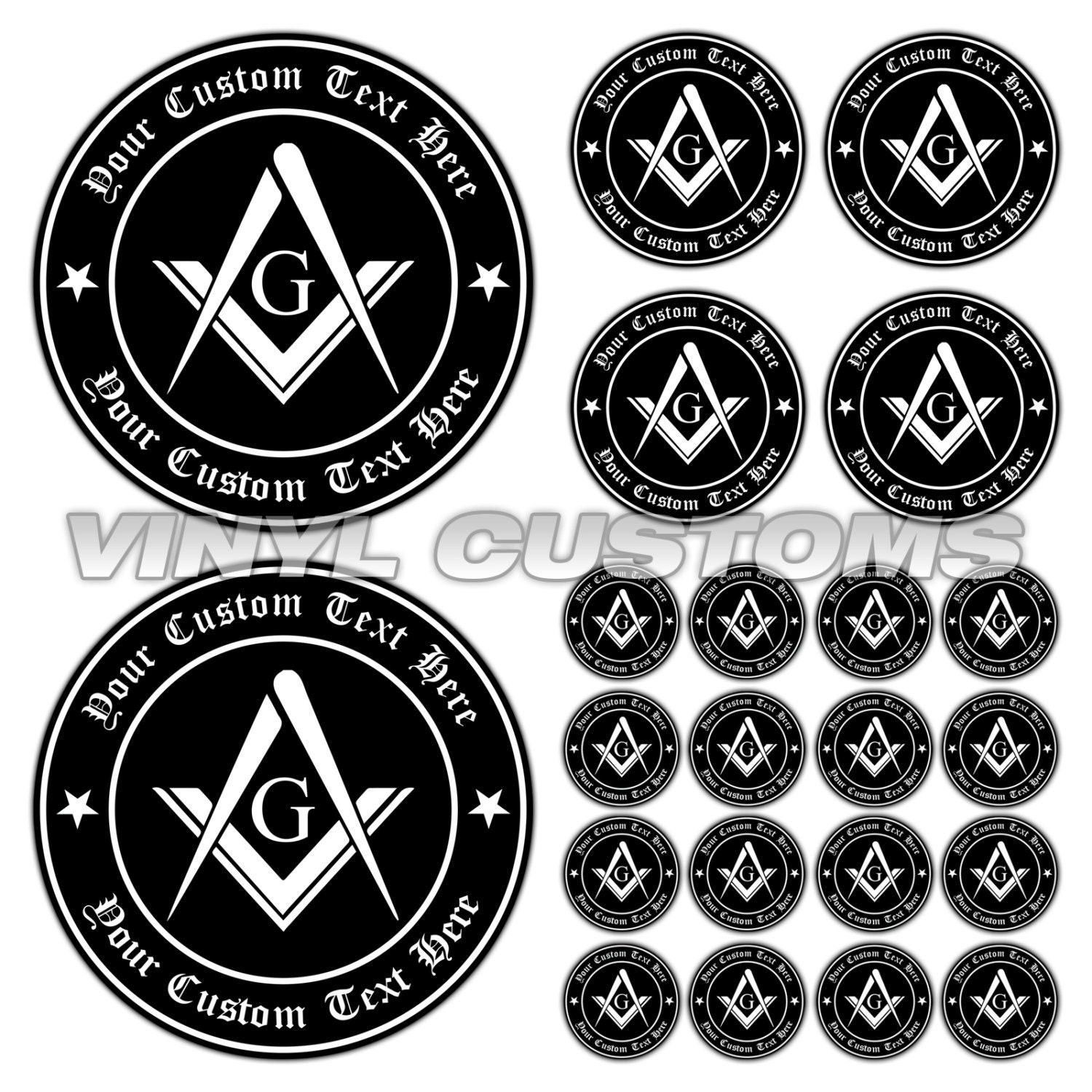Masonic Vinyl Decal Sticker Freemason Emblems Set Old English - Etsy