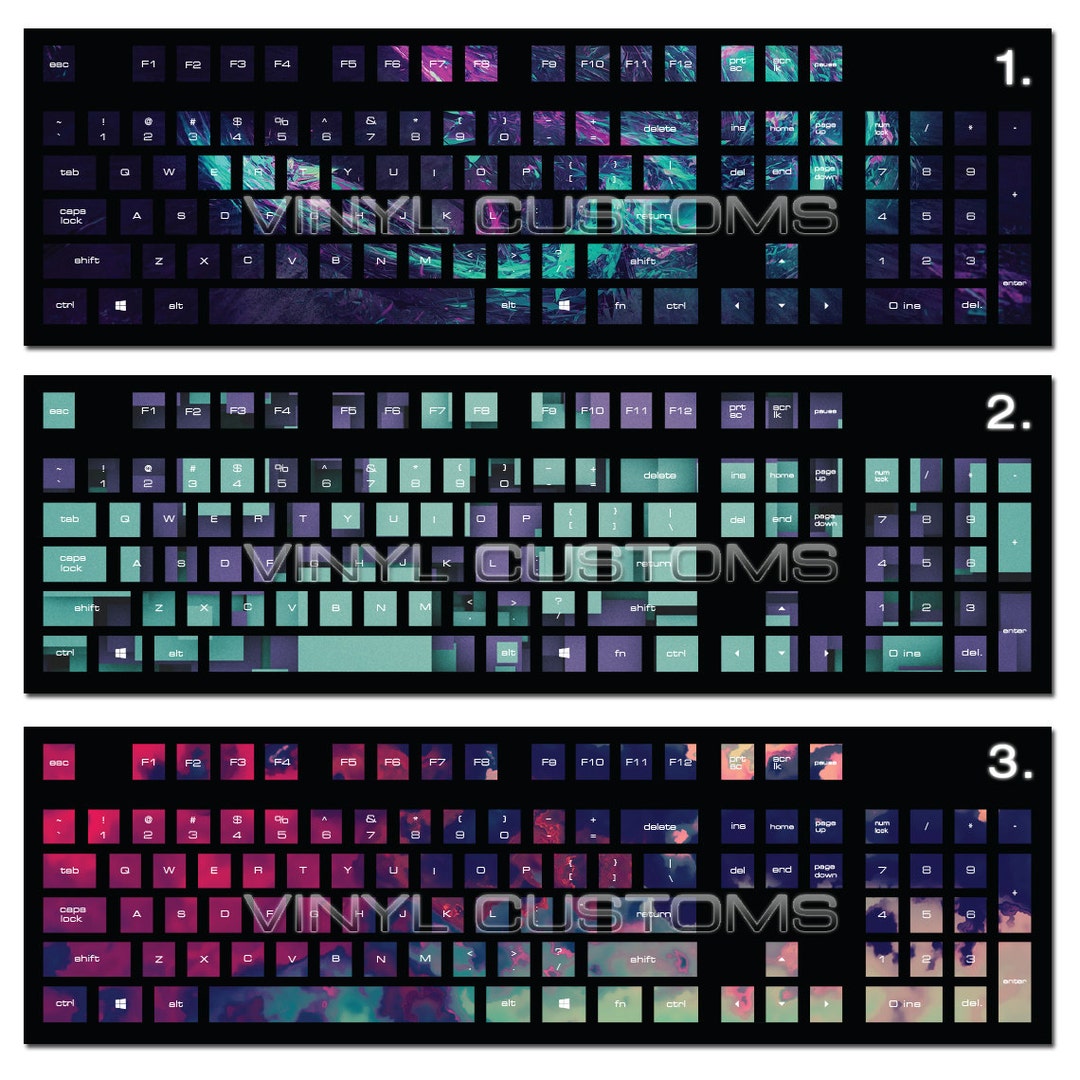 Mechanical Keyboard Vinyl Decal Kit Cherry MX Keycaps PC Vinyl Decals ...