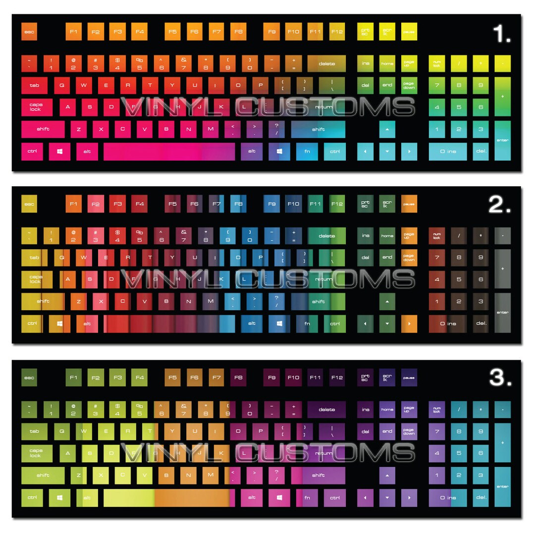 Mechanical Keyboard Vinyl Decal Kit Cherry MX Keycaps PC Vinyl Decals ...