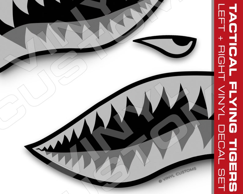 Flying Tigers Vinyl Decal Sticker Shark Teeth Hobby Tactical - Etsy