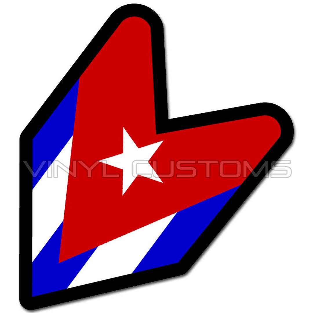 Cuban Wakaba Leaf Flag Decal Sticker JDM - Etsy