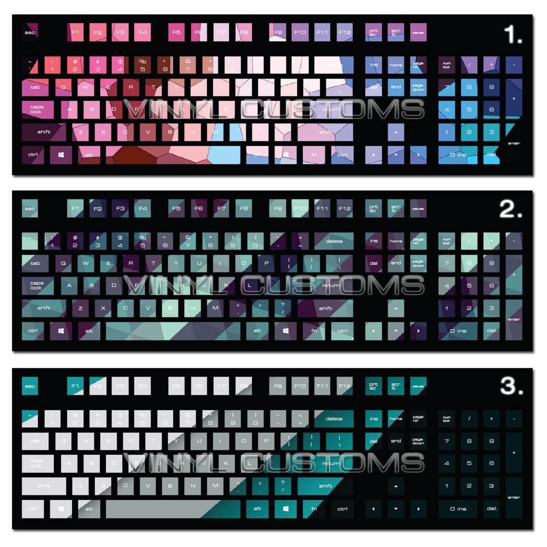 Mechanical Keyboard Vinyl Decal Kit Cherry MX Keycaps PC Vinyl Decals ...
